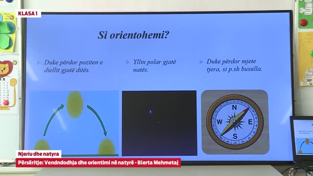 Klasa 1 - Njeriu dhe natyra – Përsëritje - Vendndodhja dhe orientimi në ...