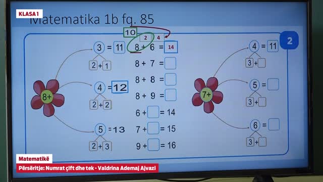Klasa 1 - Matematikë – Përsëritje - Numrat çift dhe tek | GjirafaVideo
