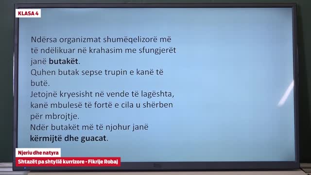 Klasa 4 - Njeriu dhe natyra - Shtazët pa shtyllë kurrizore | GjirafaVideo